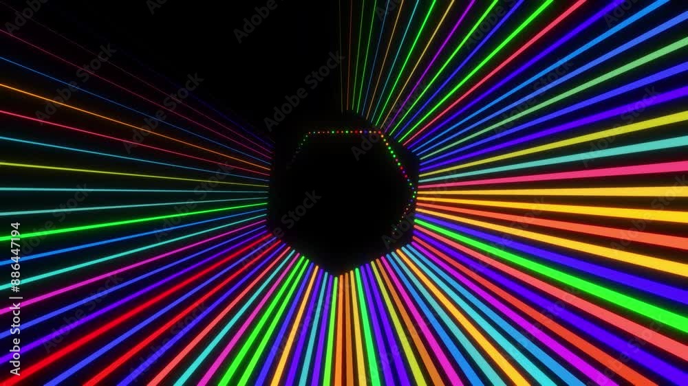Abstract Vj Loop Neon Line Rotating Seamless Loop Motion Tunnel ...