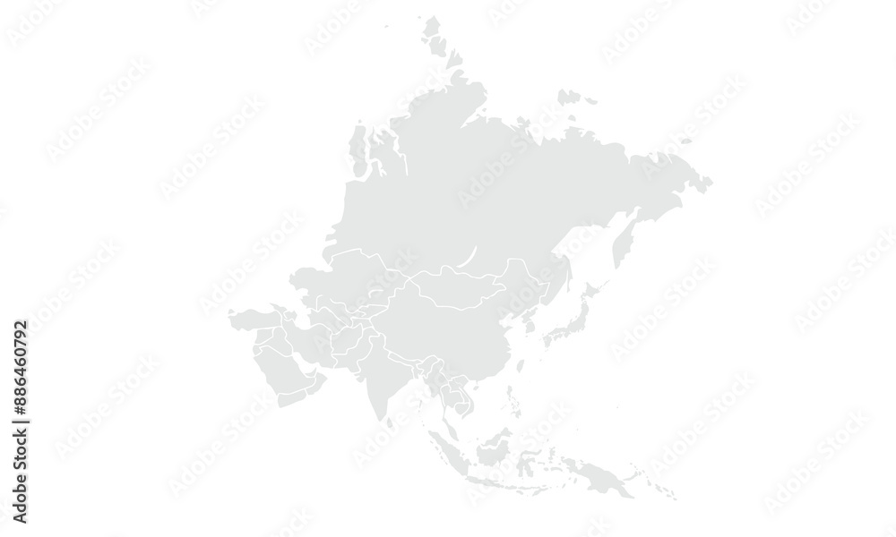 Asia map Grayscale,isolated on white background for website layouts ...