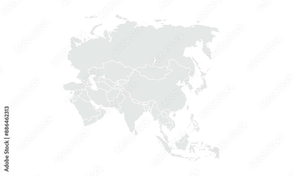Asia map Grayscale,isolated on white background for website layouts ...