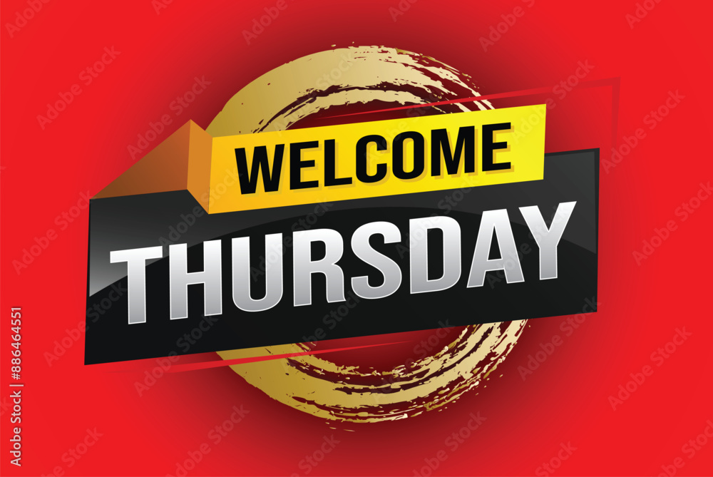 welcome thursday word text concept icon logo sign symbol vector note 3d ...