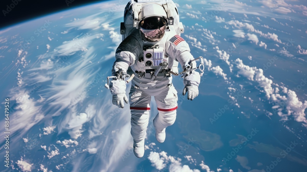 Astronaut in the vast expanse of space a symbol of human exploration ...