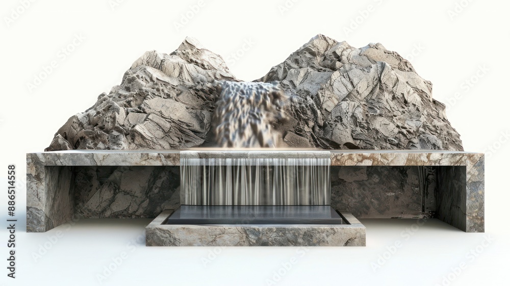 A sleek, contemporary water fountain with a waterfall feature ...