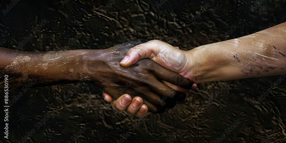 Timeless Connection: Two hands, intertwined in a symbol of everlasting ...