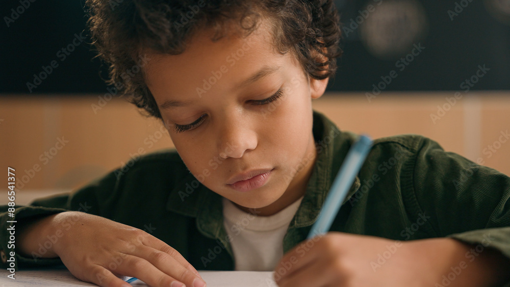 African American school boy son child ethnic guy little kid schoolboy ...