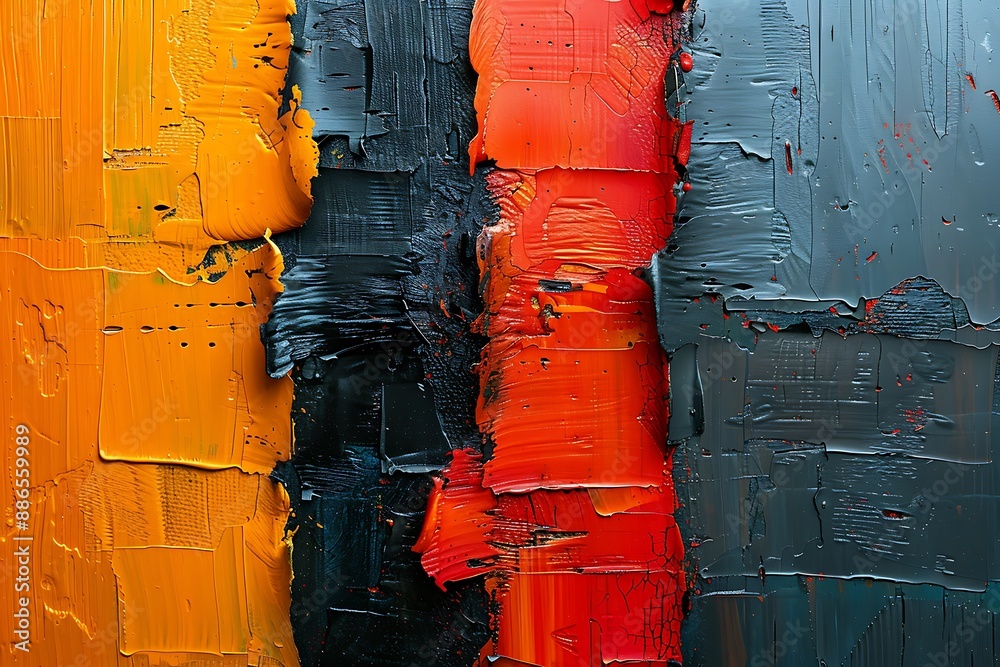 Abstract expressionist artwork with a focus on scraping and scratching ...