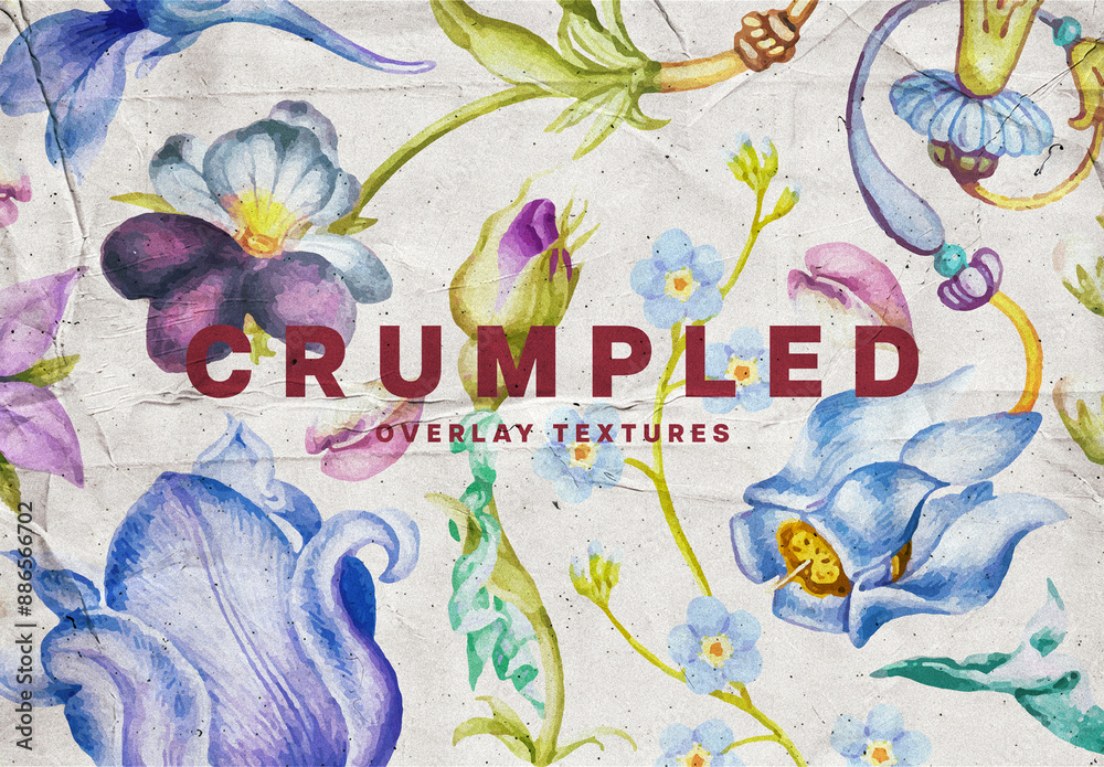 Crumpled Overlay Texture Mockup With Generative AI Stock Template ...