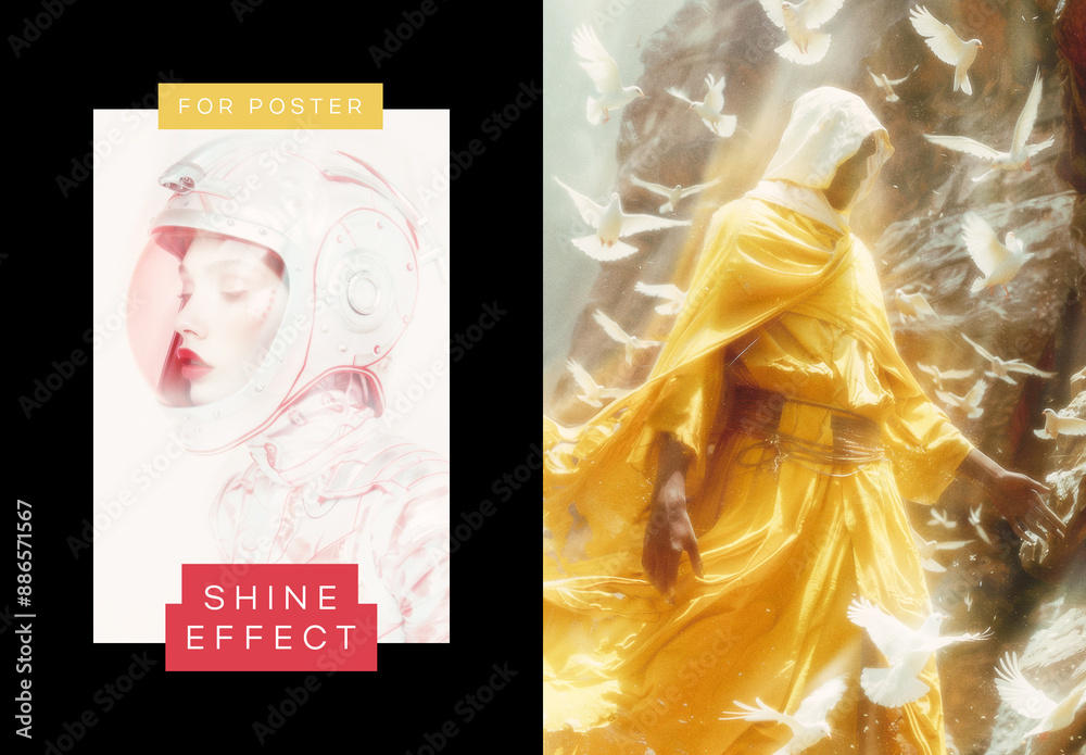 Shining Blurry Poster Photo Effect Mockup Stock Template | Adobe Stock