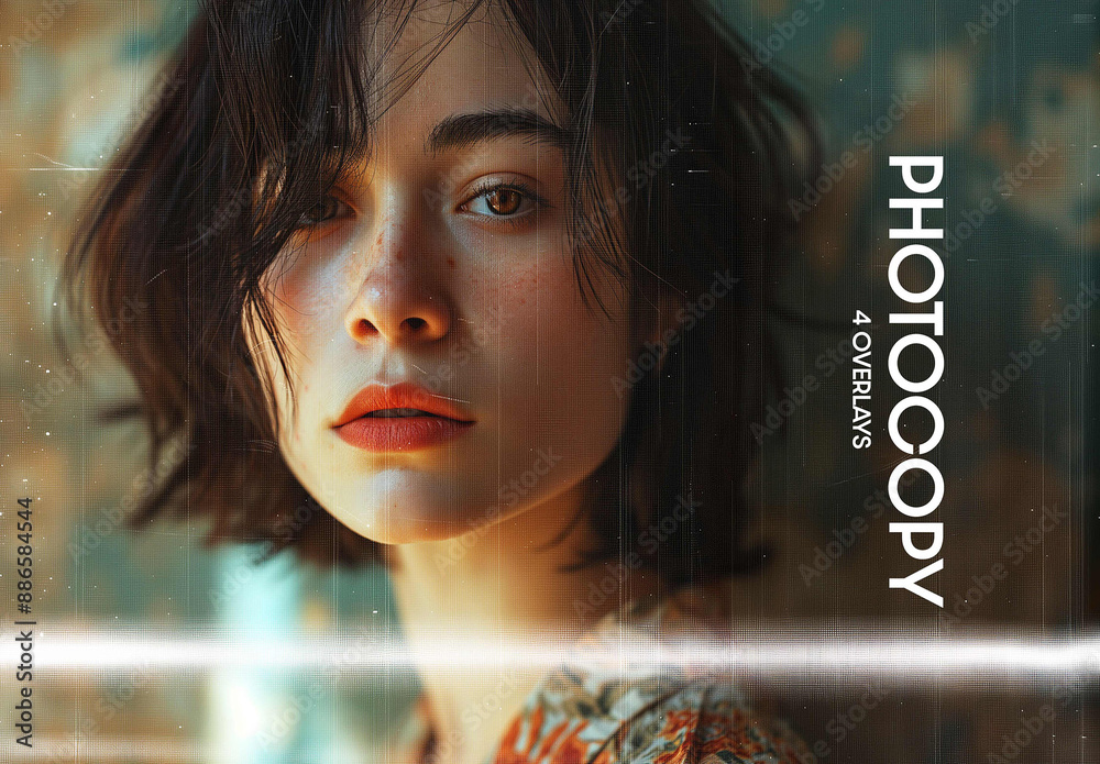 Bad Photocopy Texture Overlays Mockup With Generative AI Stock Template ...