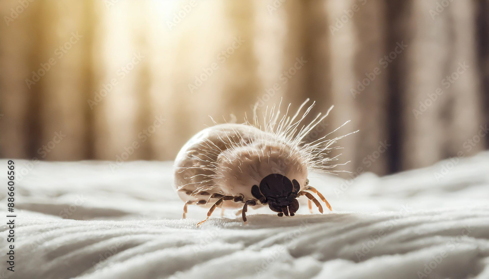 An Image Showcasing A Dust Mite Within A Bed Underscoring The ...