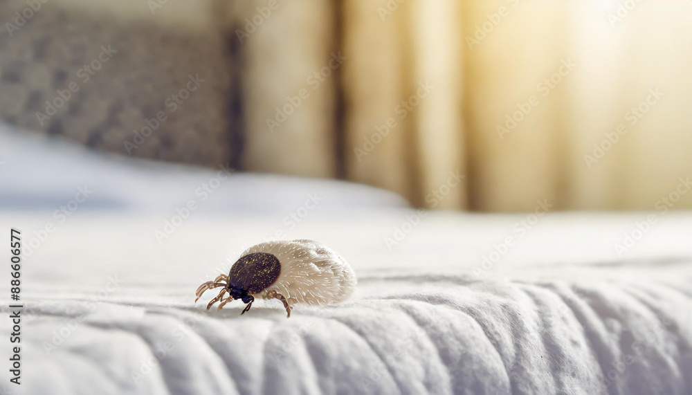 An Image Showcasing A Dust Mite Within A Bed Underscoring The ...