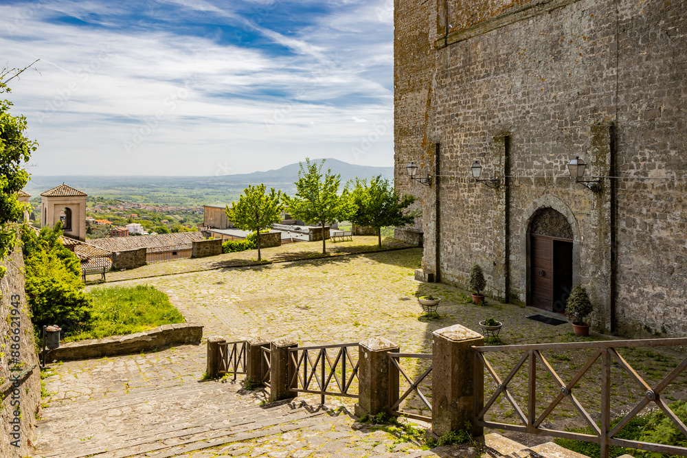 A glimpse of the ancient medieval village of Montefiascone, Viterbo ...