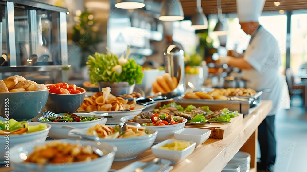 Breakfast Buffet Spread with Variety of Delectable Dishes in a ...