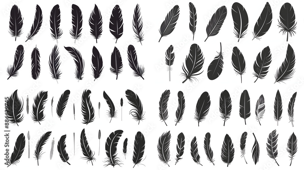 feather icon set. lightweight vector symbol. soft and smooth vector ...