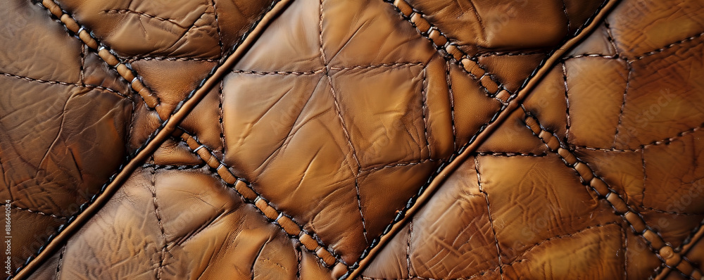 A detailed look at leather with a quilted texture, where the material ...