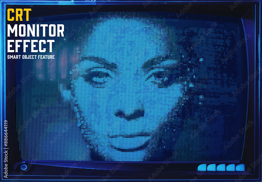 CRT Monitor Effect with Generative AI Stock Template | Adobe Stock