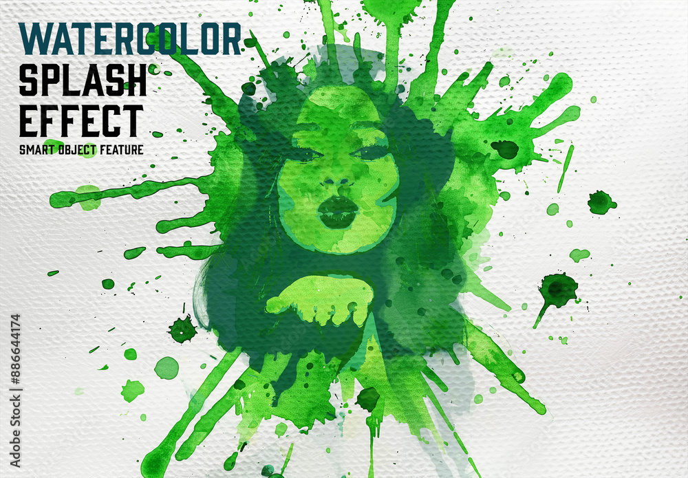 Watercolor Splash Effect with Generative AI Stock Template | Adobe Stock