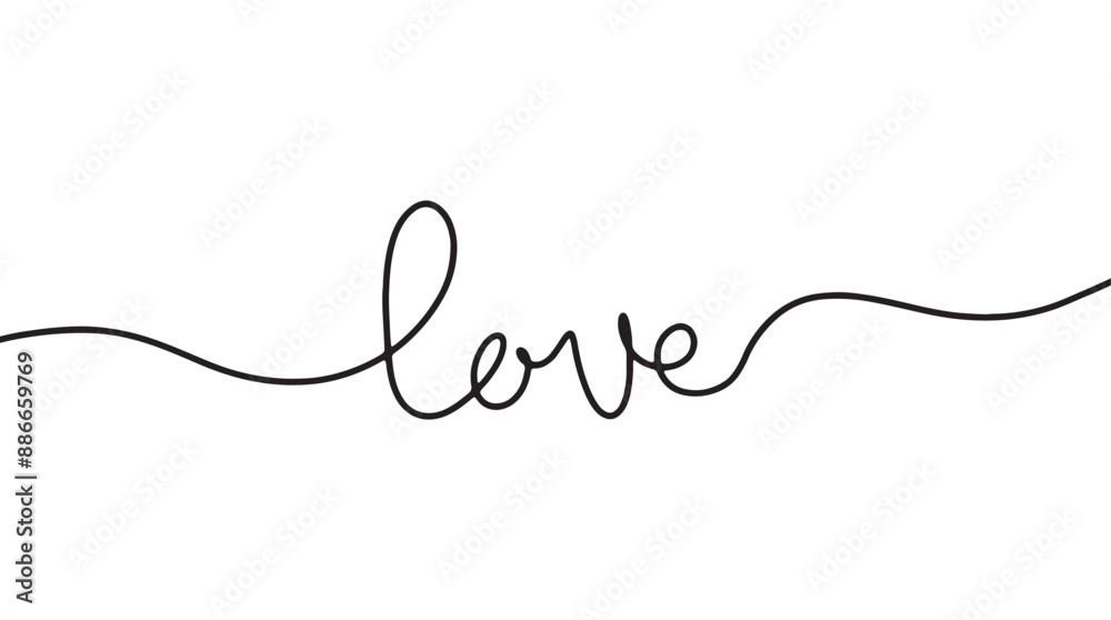 Continuous line drawing word Love. Calligraphy letter text love word ...