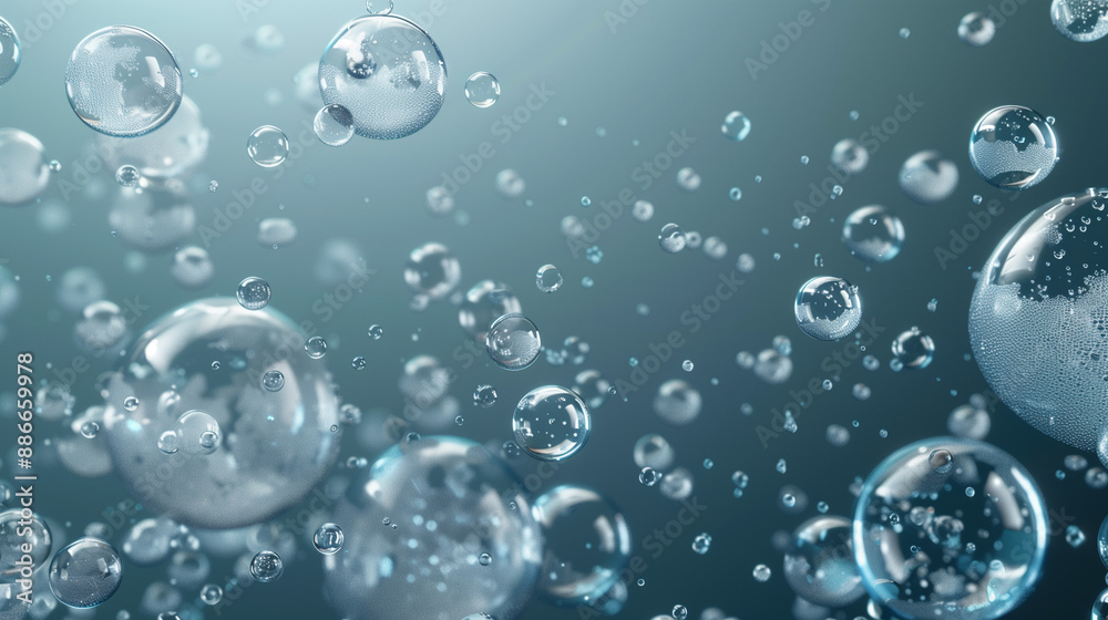 Fizzy bubbles in water from effervescent tablet pill in realistic ...