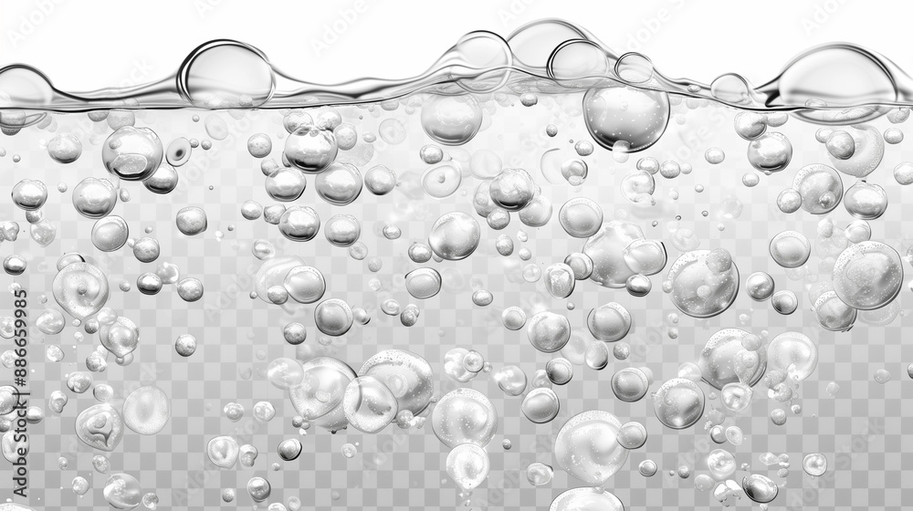 Fizzy bubbles in water from effervescent tablet pill in realistic ...