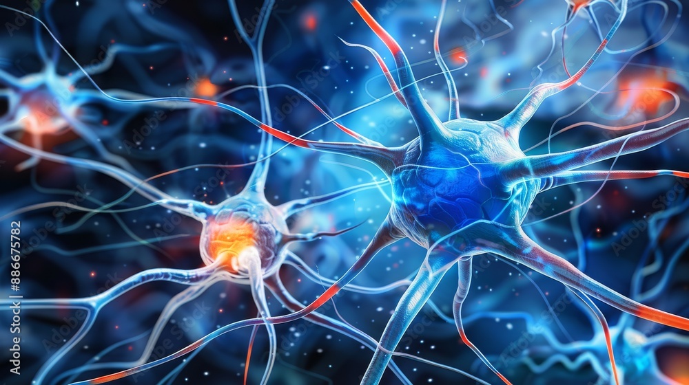 Neural Network Illustration Addiction And Opioid Use Concept Brain Activity Visual Stock