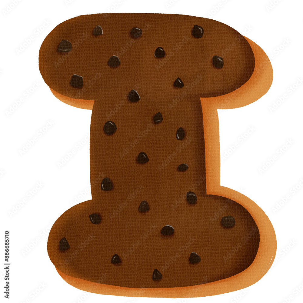 Cookie alphabet font. Cartoon chocolate chip cookie letters. Stock ...