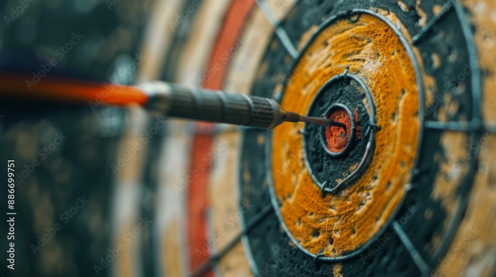 set goals for work. dart aiming at the target center business. goal ...