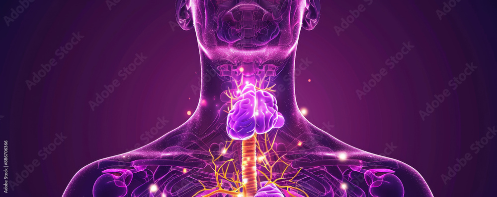 A detailed and visually striking image of the human endocrine system ...