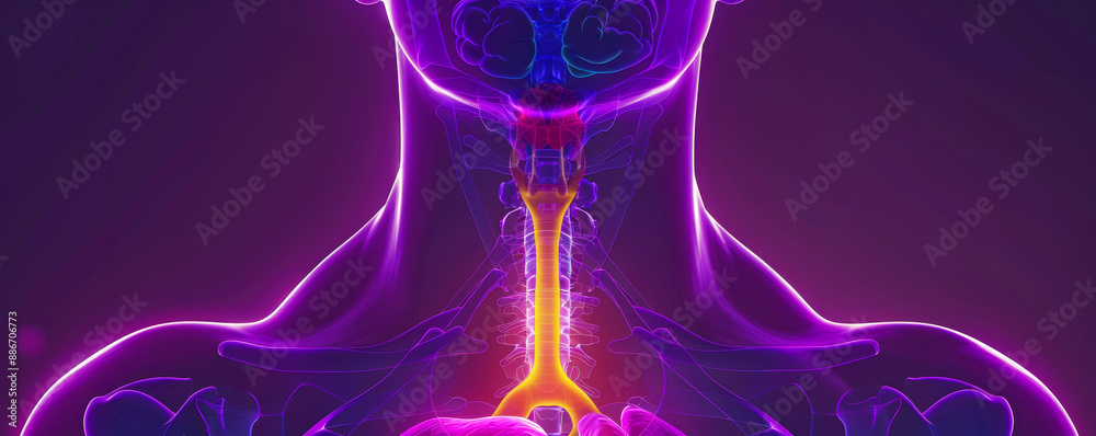 A detailed and visually striking image of the human endocrine system ...