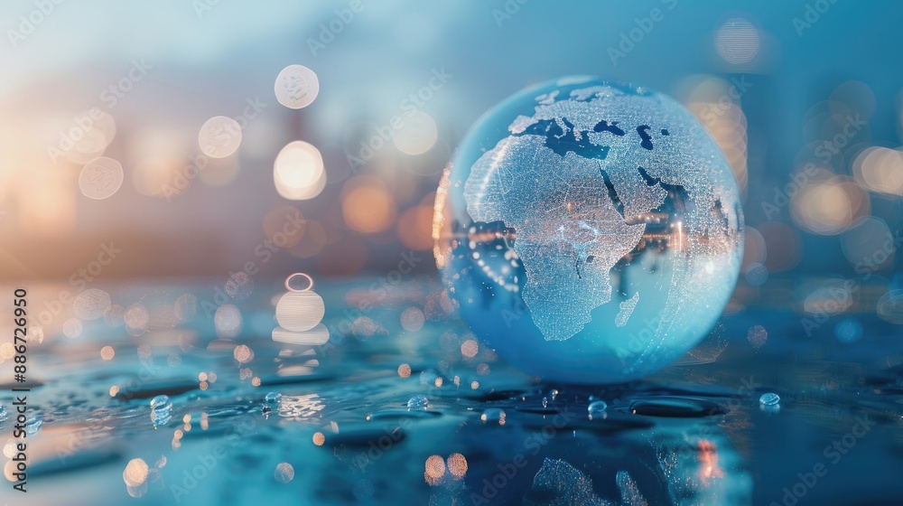 Crystal globe with Clean hydrogen energy concept and H2 for Sustainable ...