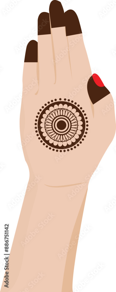 simple mehndi design clipart or illustration isolated on a white ...