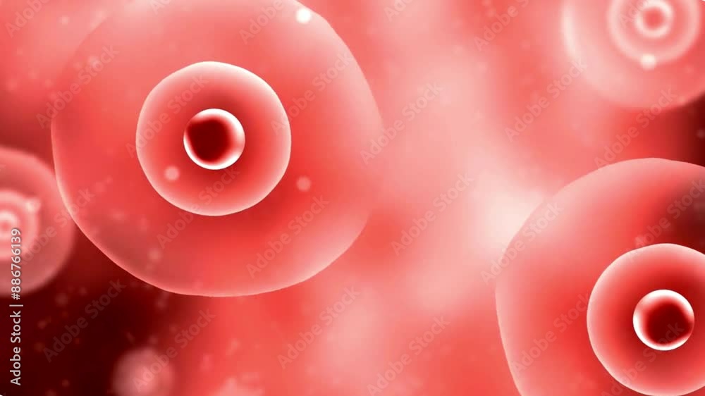 3D Animation of Cell division under a microscope. Dividing and ...