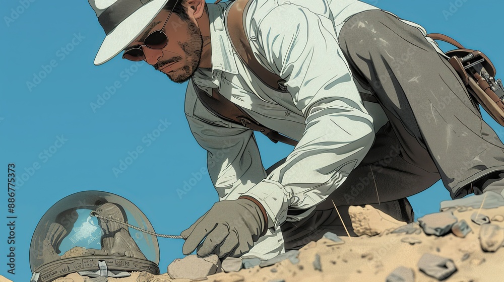 Graphic novel-style storyboard of a historical discovery, featuring ...