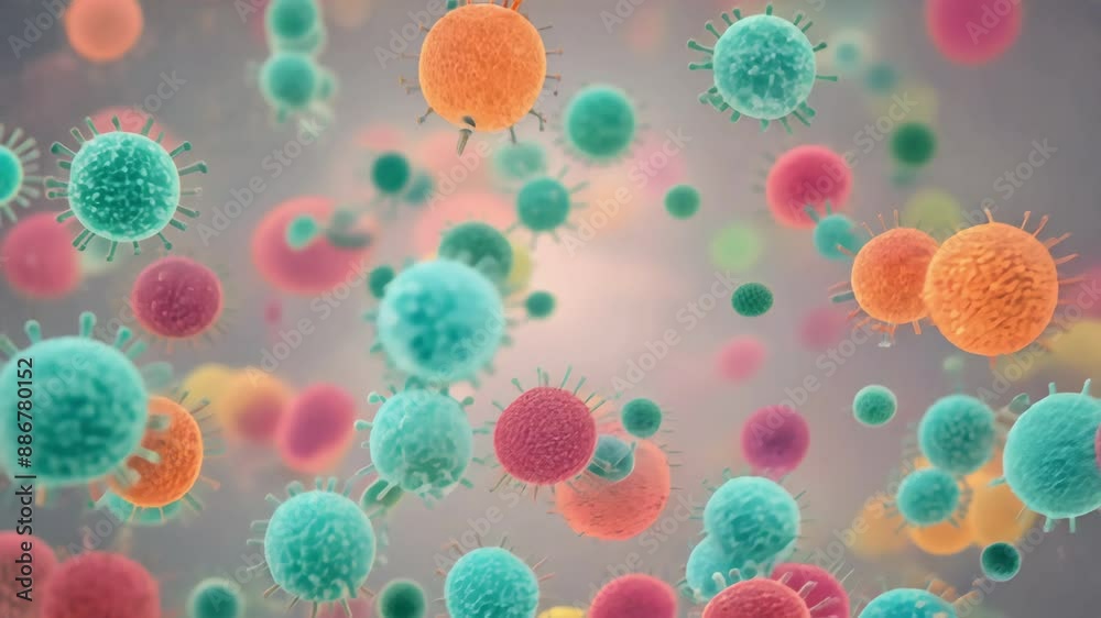 Microbiome intestine factories microbiota. Gut health. Many microbes ...