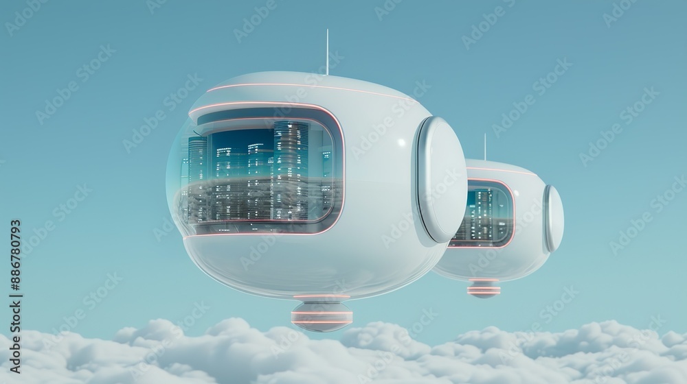 Futuristic concept art envisioning floating cities and habitats in the ...