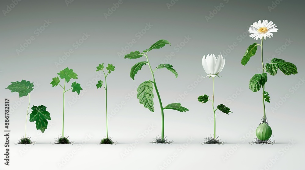 Cartoon strip illustrating the lifecycle of plants, from seed ...