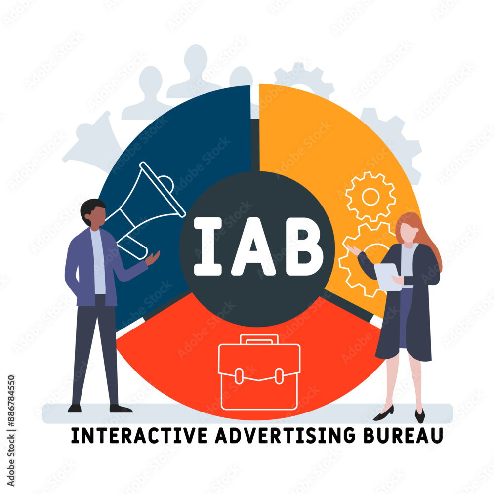 IAB - interactive advertising bureau acronym, concept background ...
