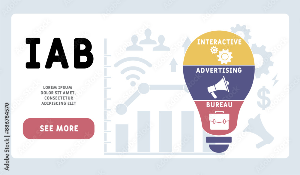 IAB - interactive advertising bureau acronym, concept background ...
