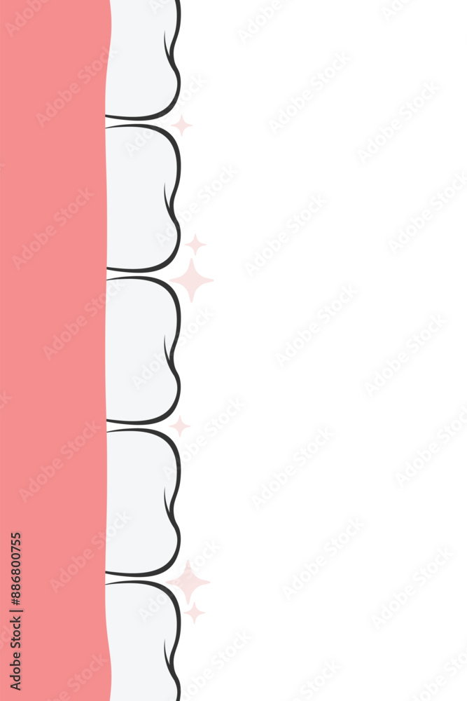 Frame of teeth banner. Tooth border medicine concept. Teeth oral dental ...