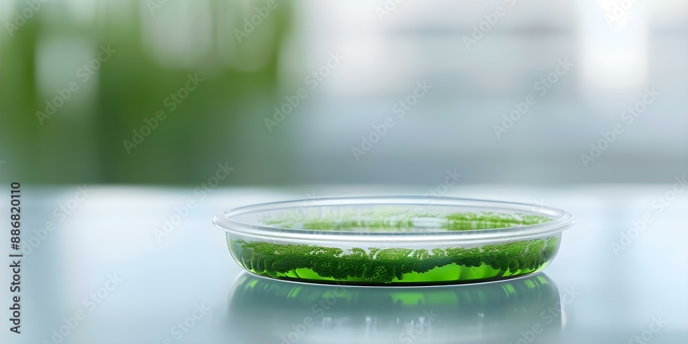 Algae in Petri Dish Resembling Laboratory-Grown Meat Cutlet. Concept ...