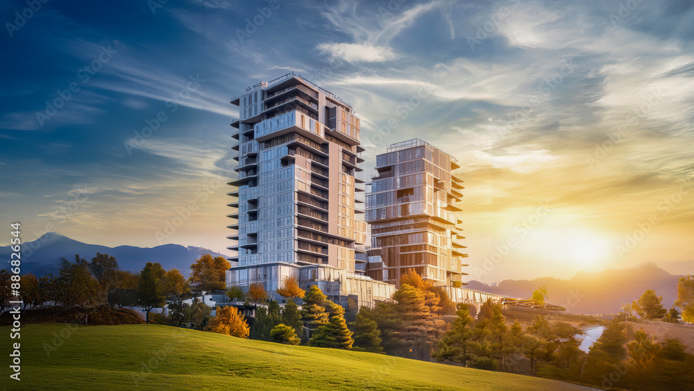 Modern and beautiful residential houses, Modern upscale apartment ...