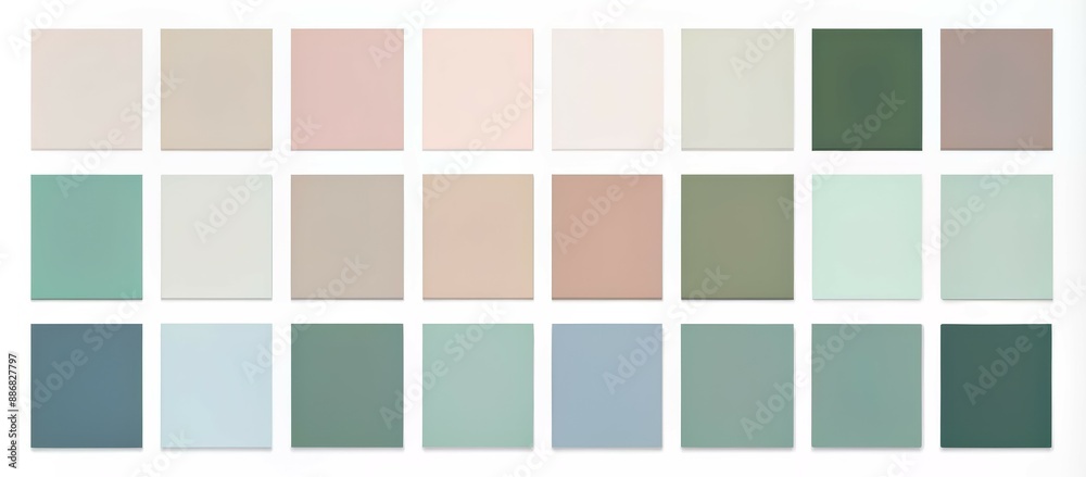 Pastel Color Palette, 24 Square Colors, Minimalist Design, Neutral ...