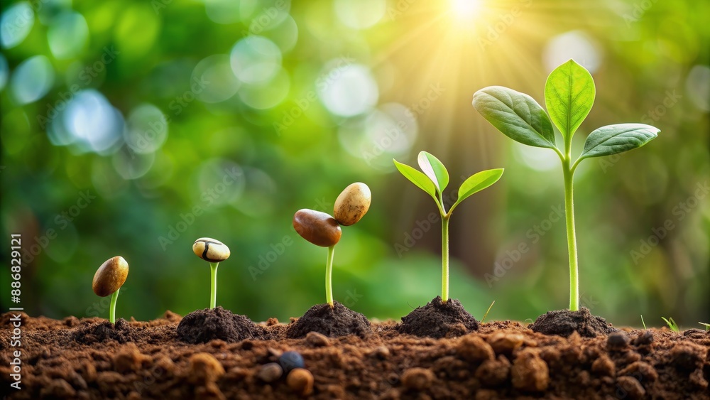 Seedling Growth Stages From Seed to Plant, Nature, Sprout, Growth, Life ...