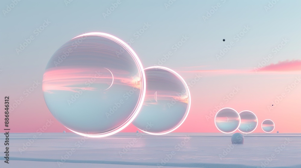 Artistic interpretation of an alien planet's moons orbiting in ...