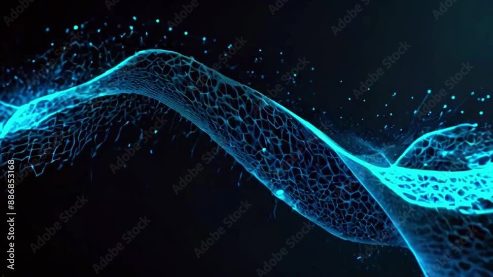 abstract ocean of digital waves in blue and green tones, symbolizing ...