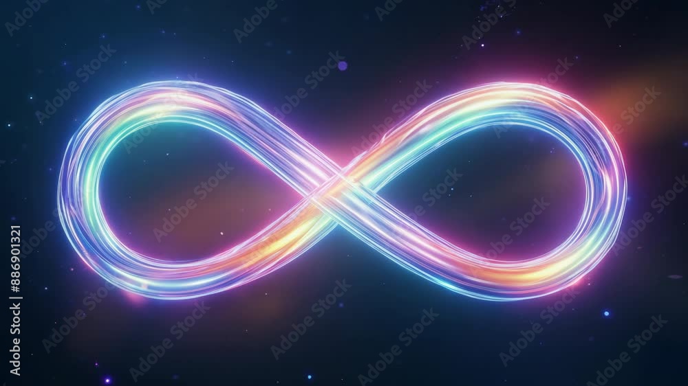 The rainbow symbol of infinity. The infinity symbol shimmers with all ...