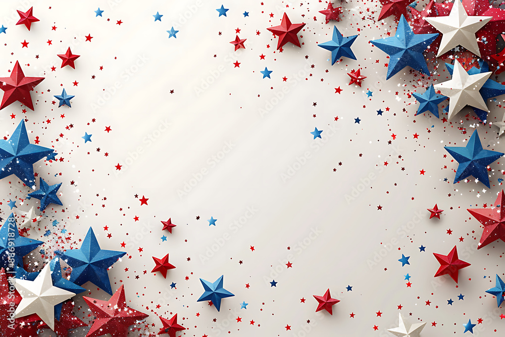 American Independence Day red blue white stars vector backgound. USA ...