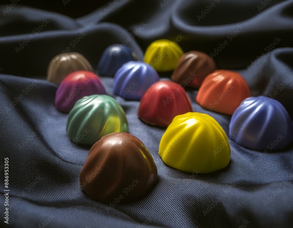 Barra de chocolate y bombones de chocolate y colores Stock Photo ...