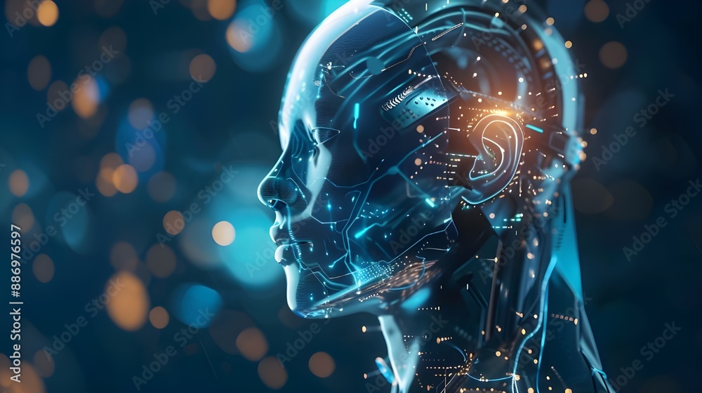 The face of inventive and futuristic imagery Artificial intelligence ...