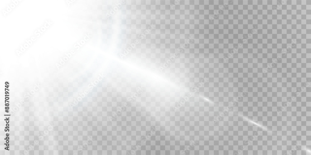 Light effect set. Glow isolated white transparent light effect set ...