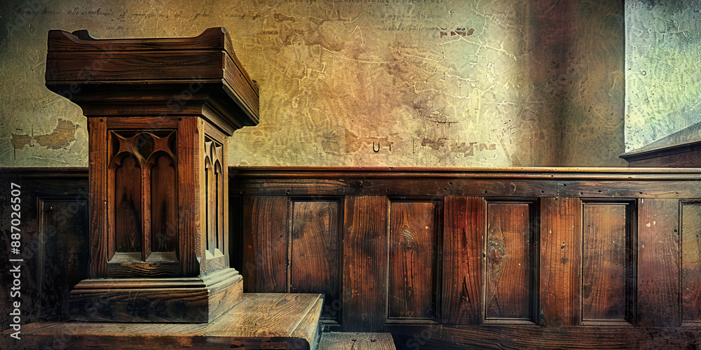 Sermon's Sanctuary: A pulpit carved from solid oak dominates a modest ...